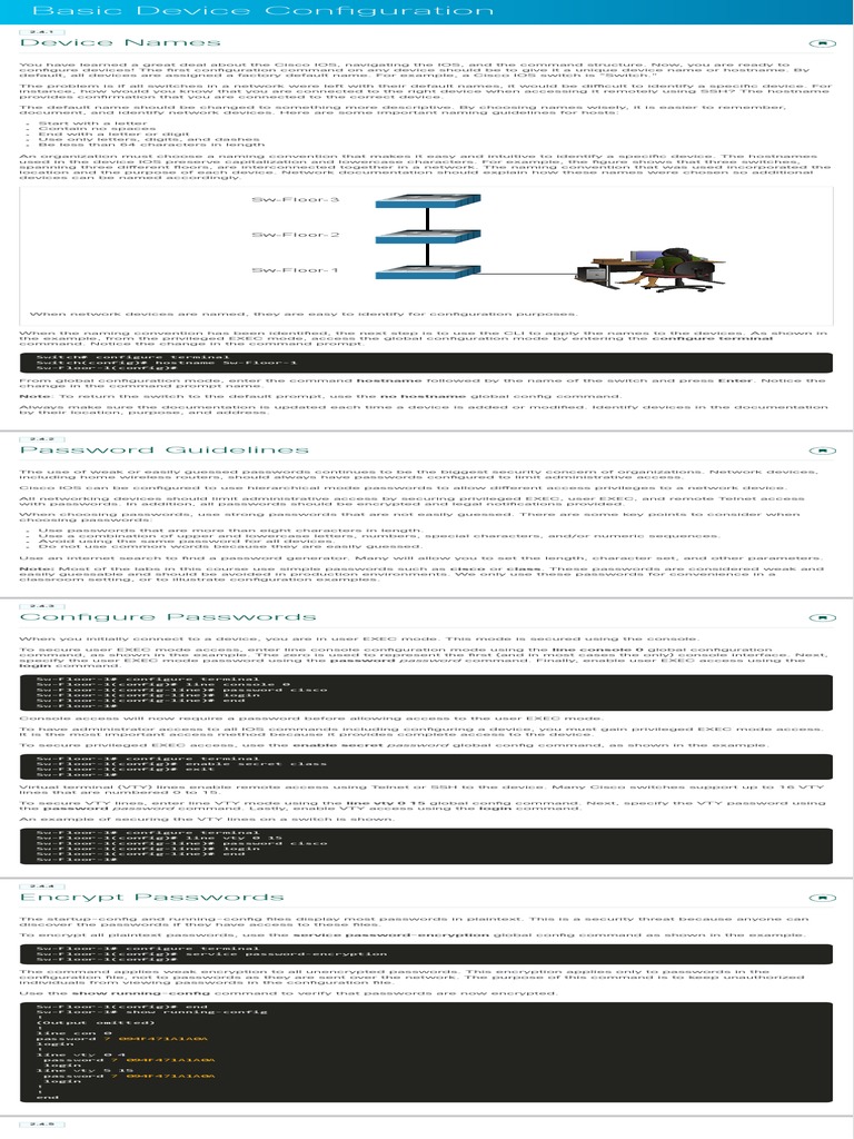 05 - Basic Device Configuration | PDF | Password | Command Line Interface