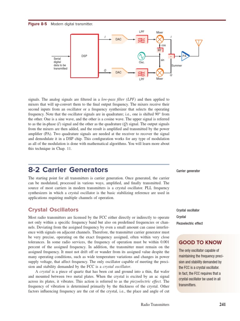 8-2 Carrier Generators: Crystal Oscillators | PDF | Electronic Oscillator | Electronic Circuits