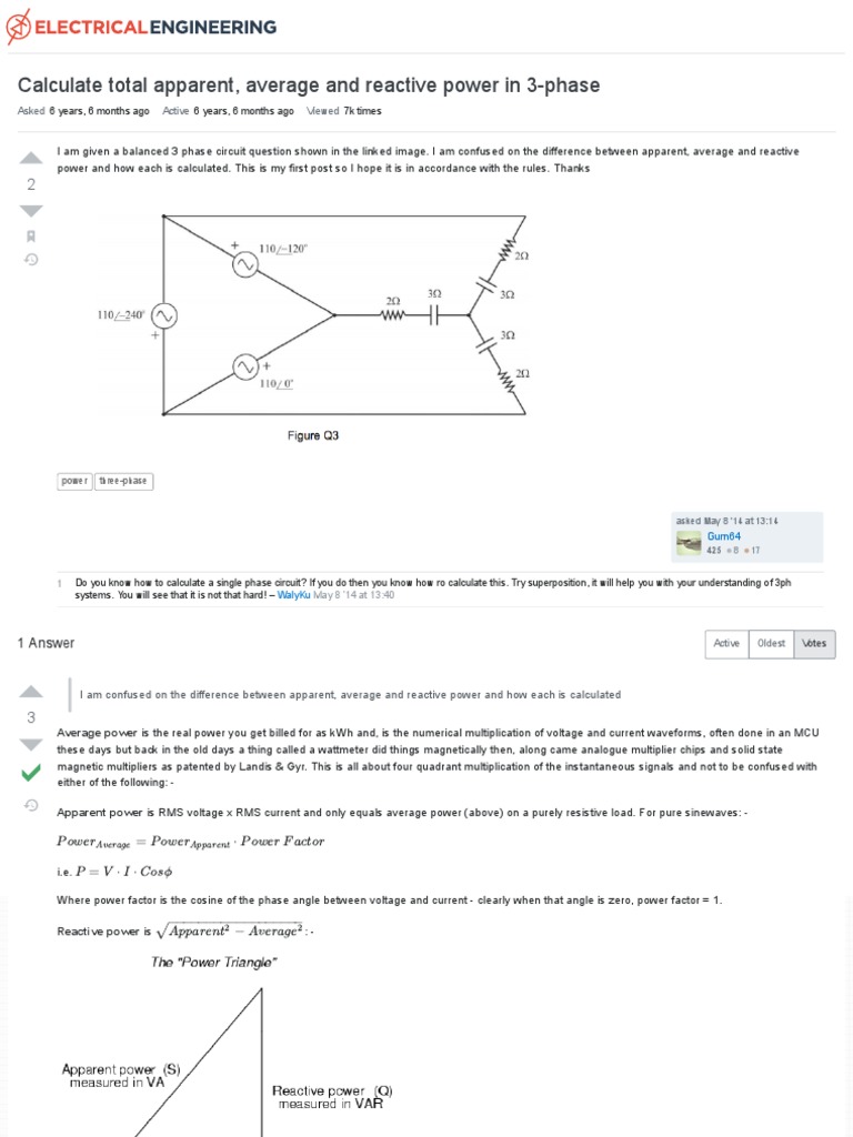 Calculate 3-Phase Power Types | PDF | Ac Power | Physics