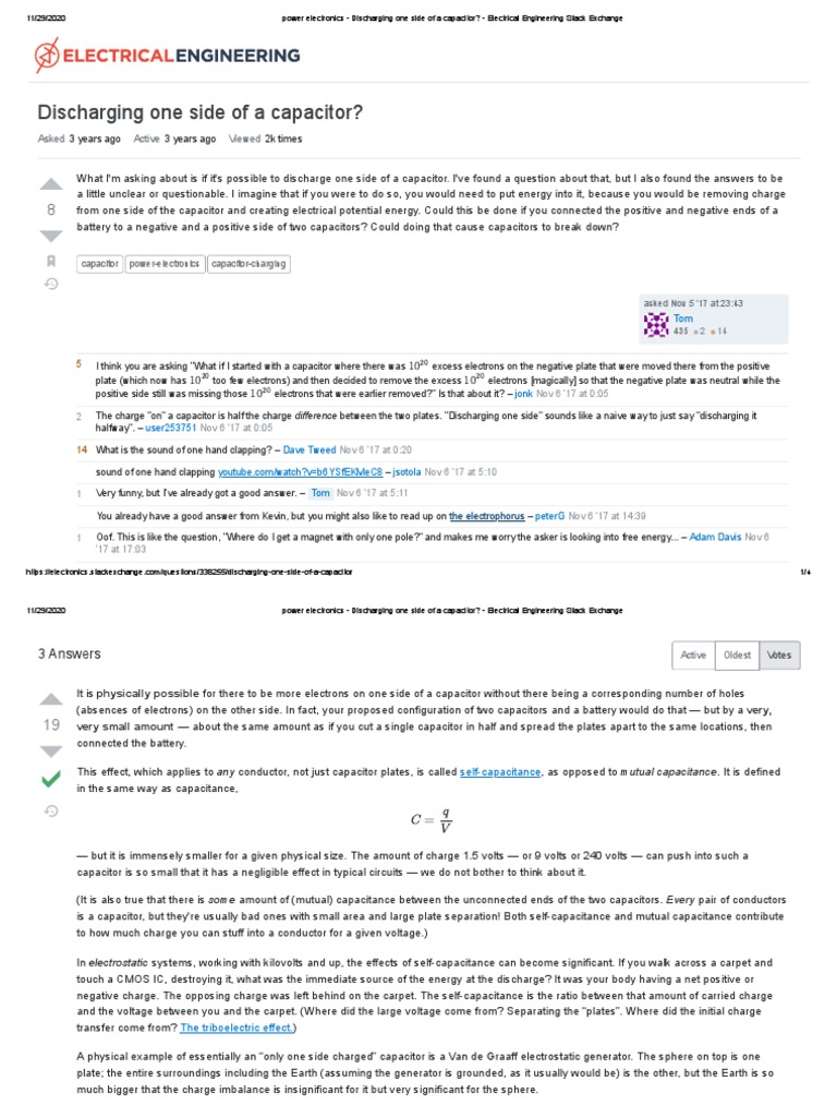Power Electronics - Discharging One Side of A Capacitor - Electrical Engineering Stack Exchange ...