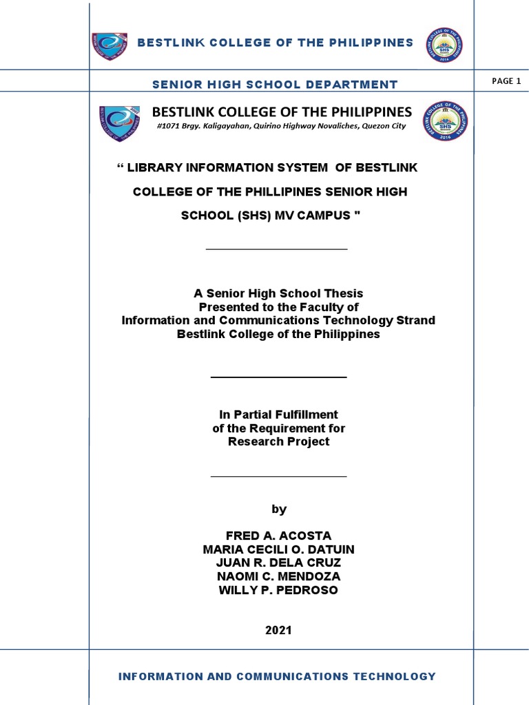 Bestlink College of The Philippines Senior High School Department | PDF ...