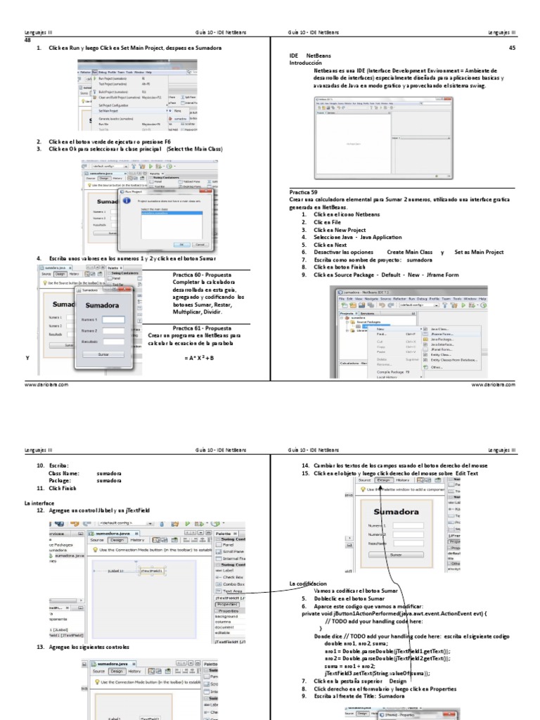 Guia10liii Netbeans | PDF | Entorno de desarrollo integrado | Frijoles ...