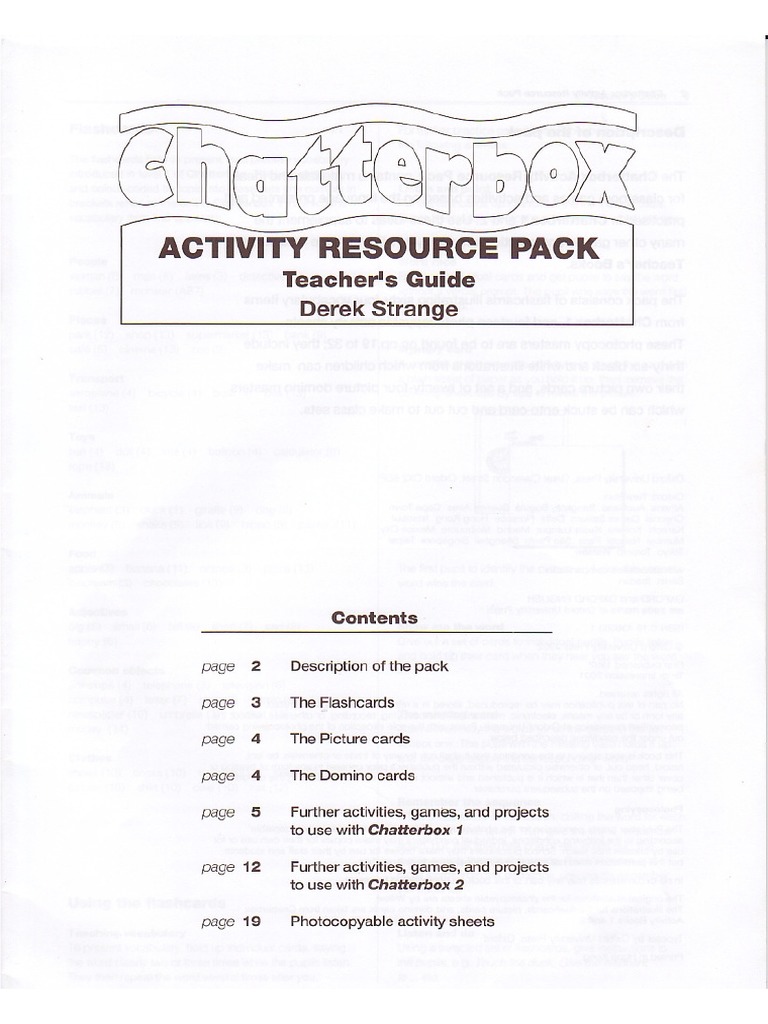 Chatterbox Activity Resourse Pack | PDF