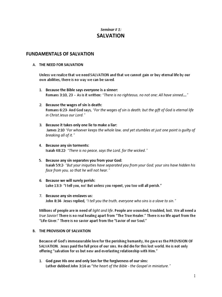 Basic Bible Seminars | PDF | Faith | Salvation