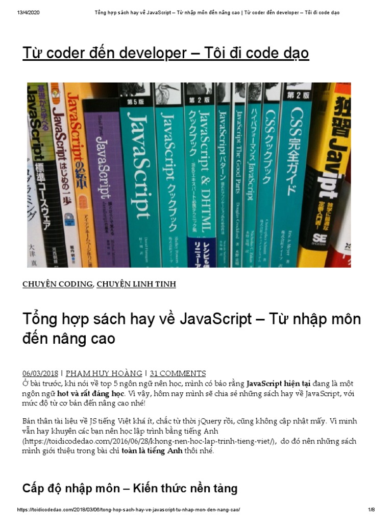 Tổng Hợp Sách Hay Về JavaScript - Từ Nhập Môn Đến Nâng Cao - Từ Coder ...
