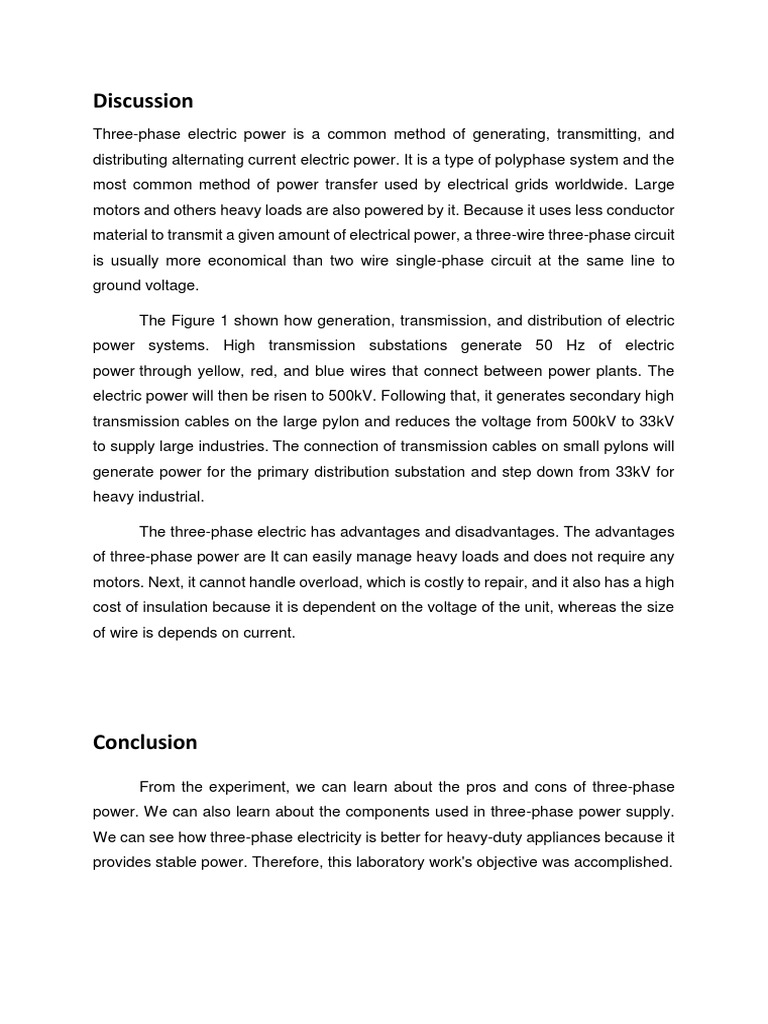 3 Phase Lab Report | PDF