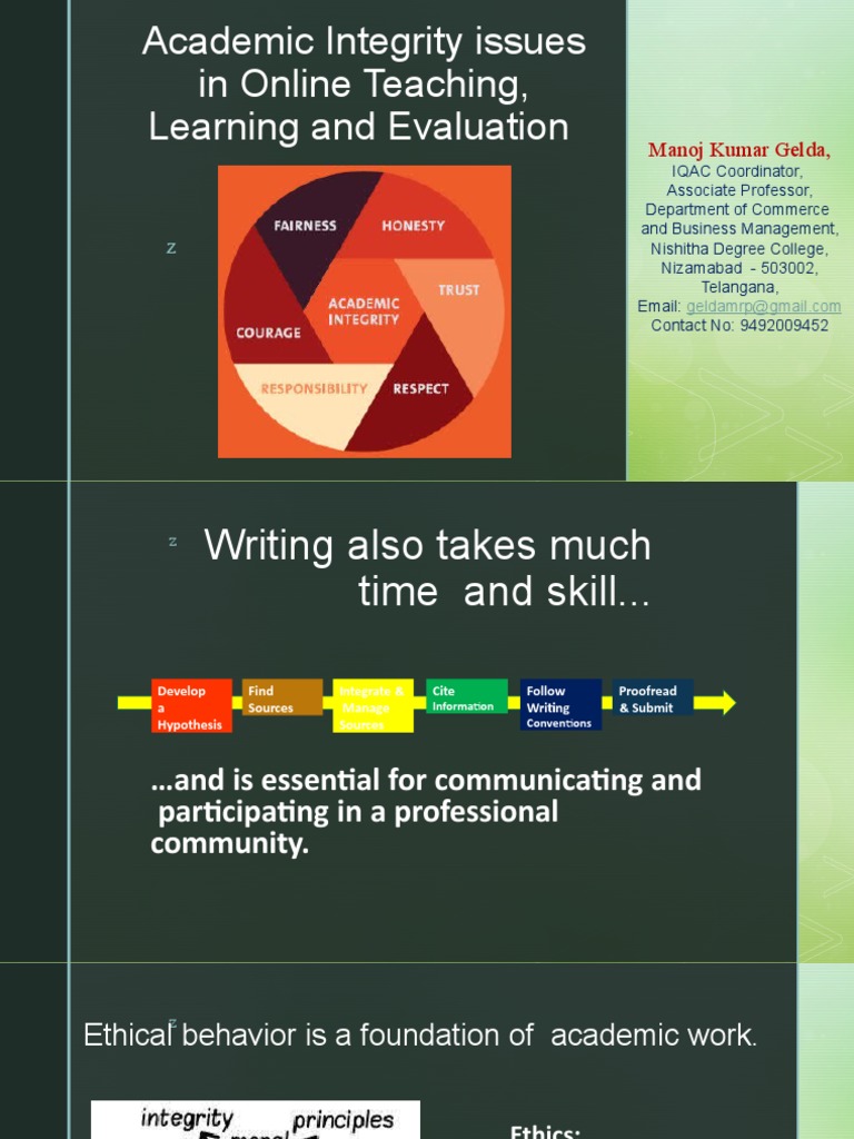 Academic Integrity Issues in Online Teaching, Learning and Evaluation ...