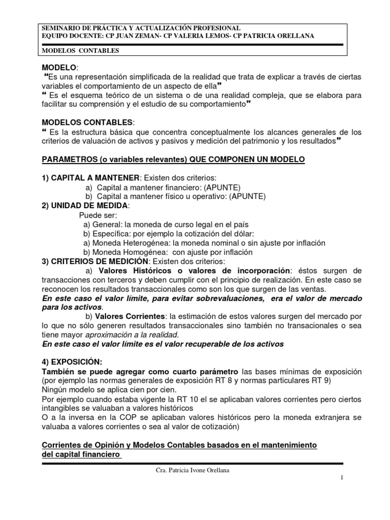 MODELOS CONTABLES. Conceptos Basicos | PDF | Tasa interna de retorno ...