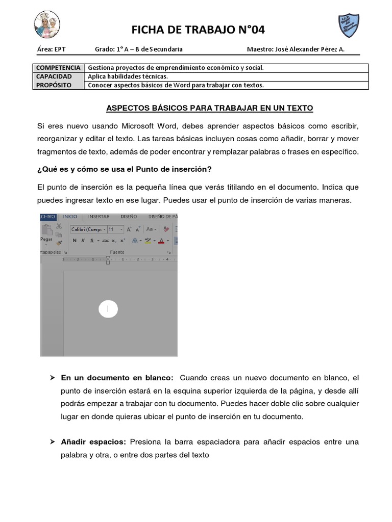 1° Grado - FICHA 04 - Ept | PDF | Informática | Software
