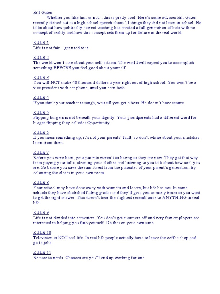 Bill Gates 11 Rules of Life! | PDF