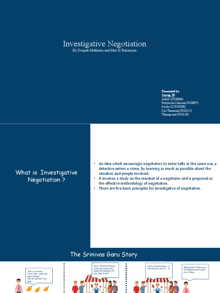 Investigative Negotiation: by Deepak Malhotra and Max H Bazerman | PDF