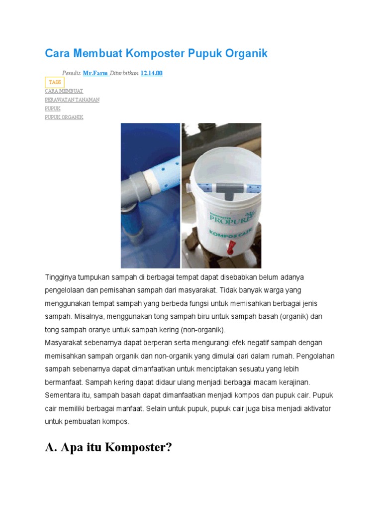 Cara Membuat Komposter Sederhana | PDF