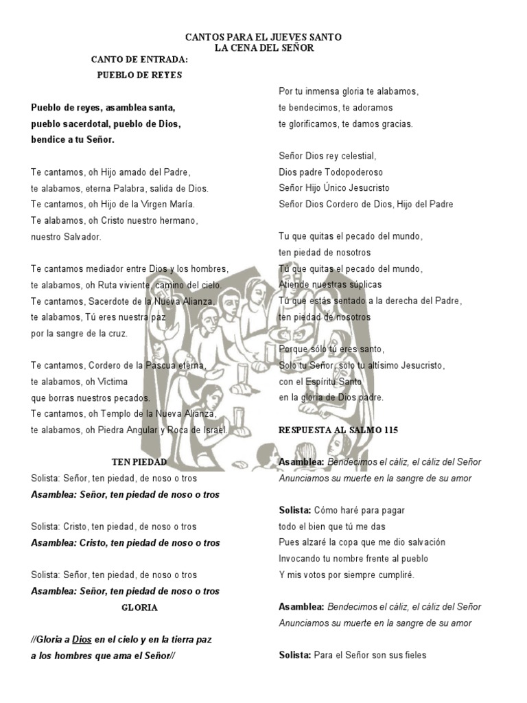 Cantos para Jueves Santo 2013 | PDF | eucaristía | Cristo (título)