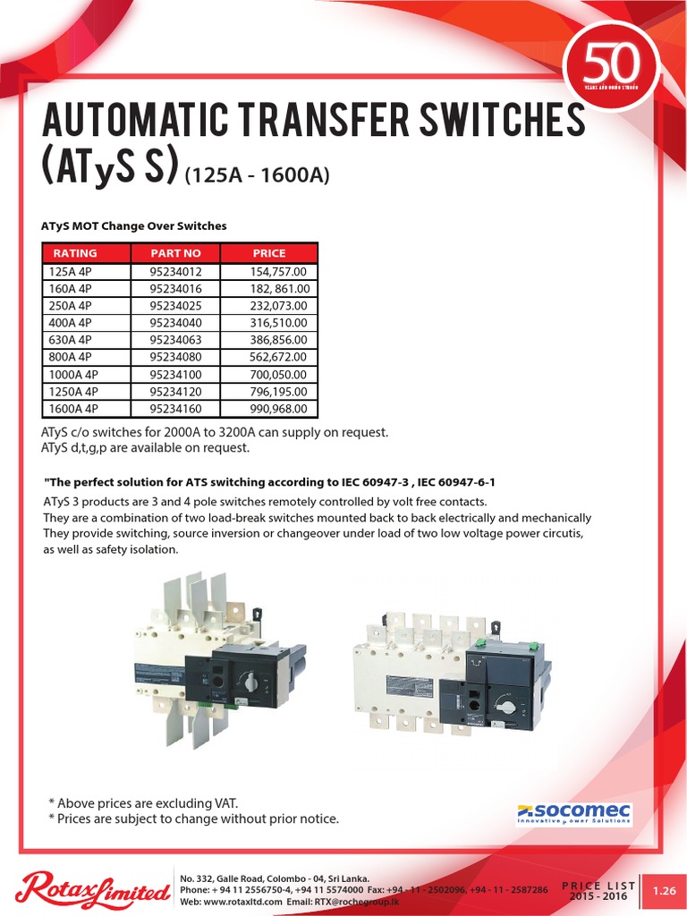 01 - SWG - Automatic Transfer Switches - (1.25 - 1.26) | PDF | Switch ...