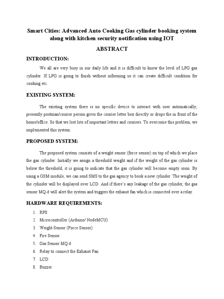 Smart LPG Cylinder Booking System | PDF
