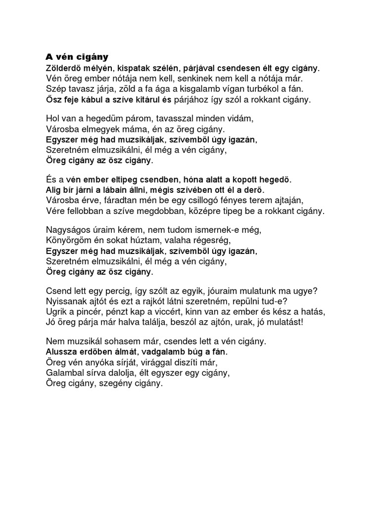 A Vén Cigány | PDF