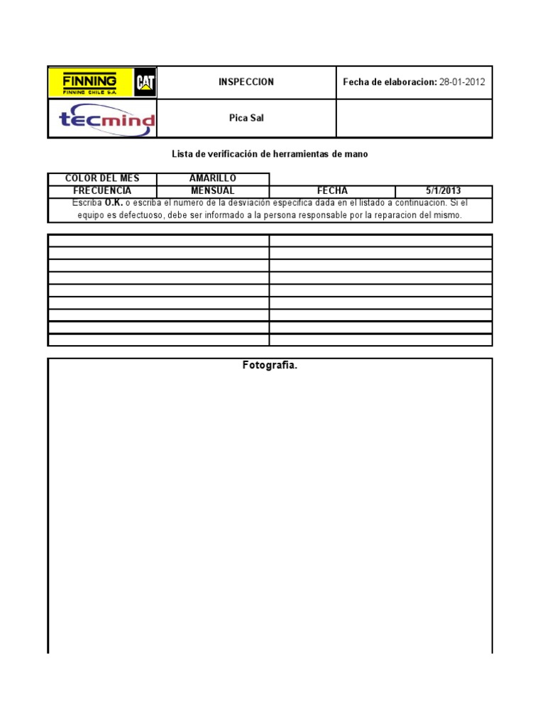 Check List Pica Sal | PDF