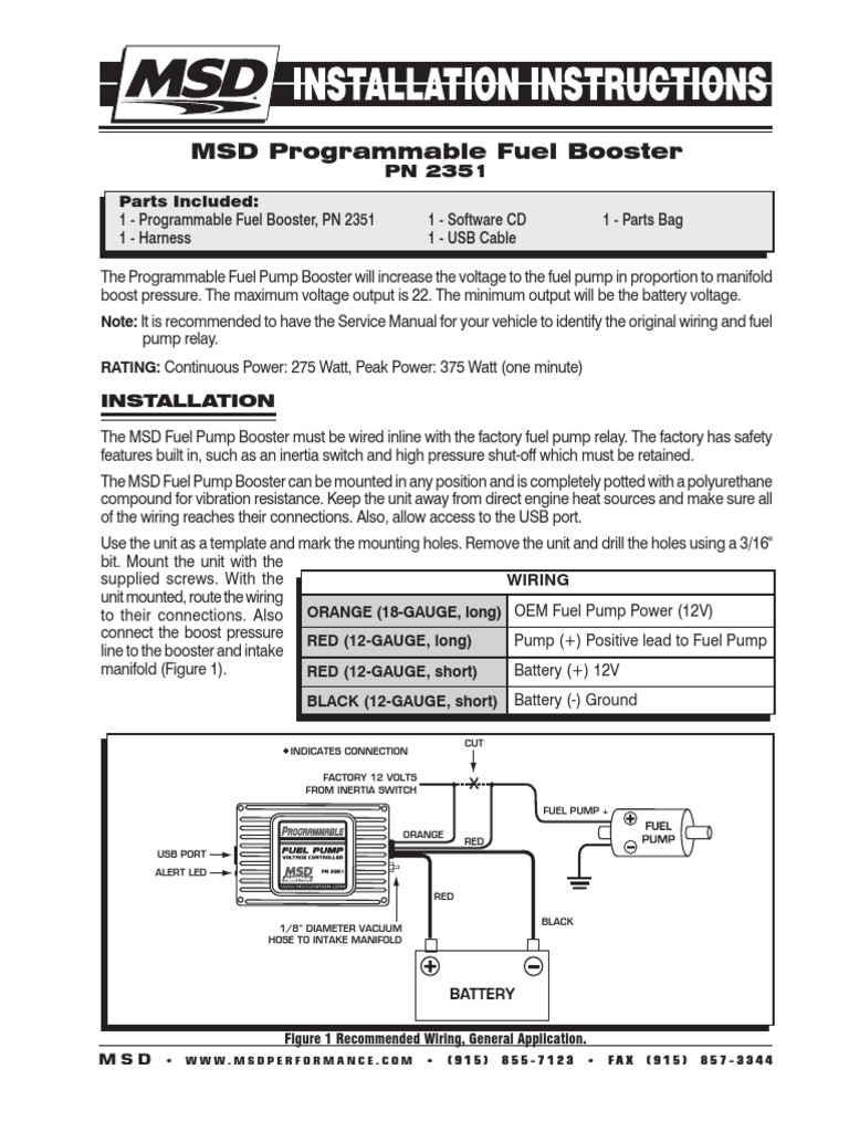 MSD Programmable Fuel Booster: Installation | PDF | Personal Computers ...