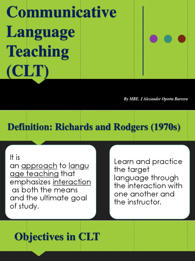 An Introduction to Communicative Language Teaching: Defining CLT, Its ...