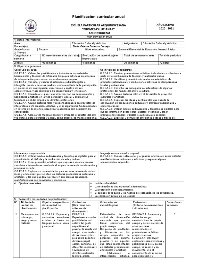 ECA 3 EGB PCA-PUD Seis Unidades | PDF | Percepción | Las emociones