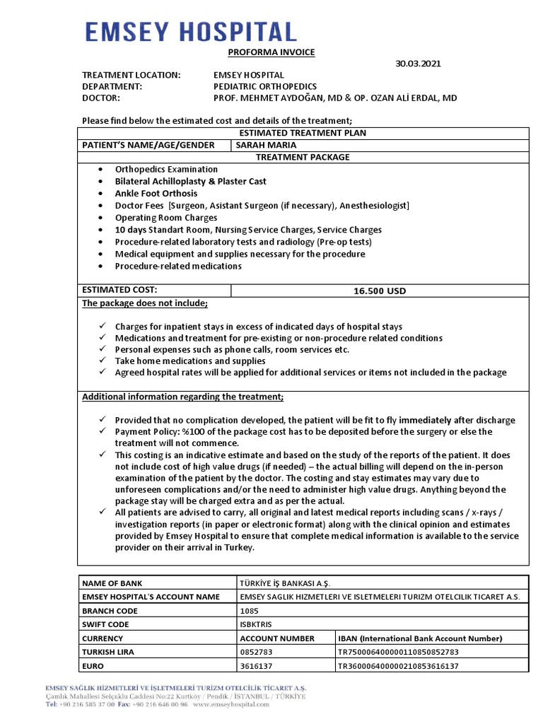Sarah Maria - Treatment Plan | PDF | Hospital | Patient