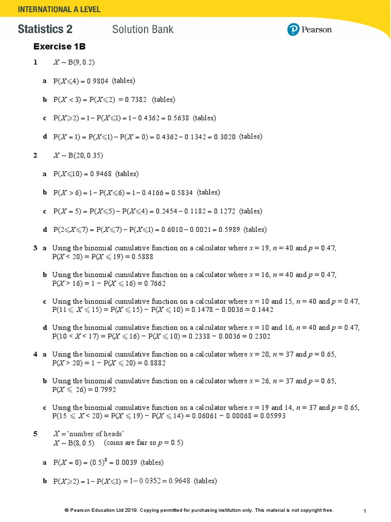 S2 Exercise 1B | PDF | Statistical Theory | Statistics
