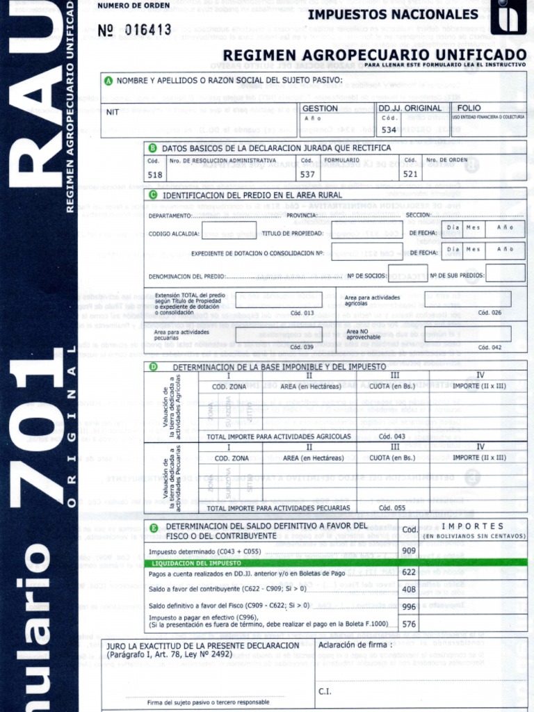 Formulario 701 | PDF