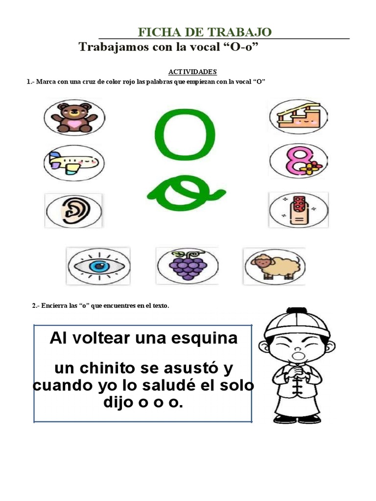 Hoja de Actividades #04 .Vocal o | PDF