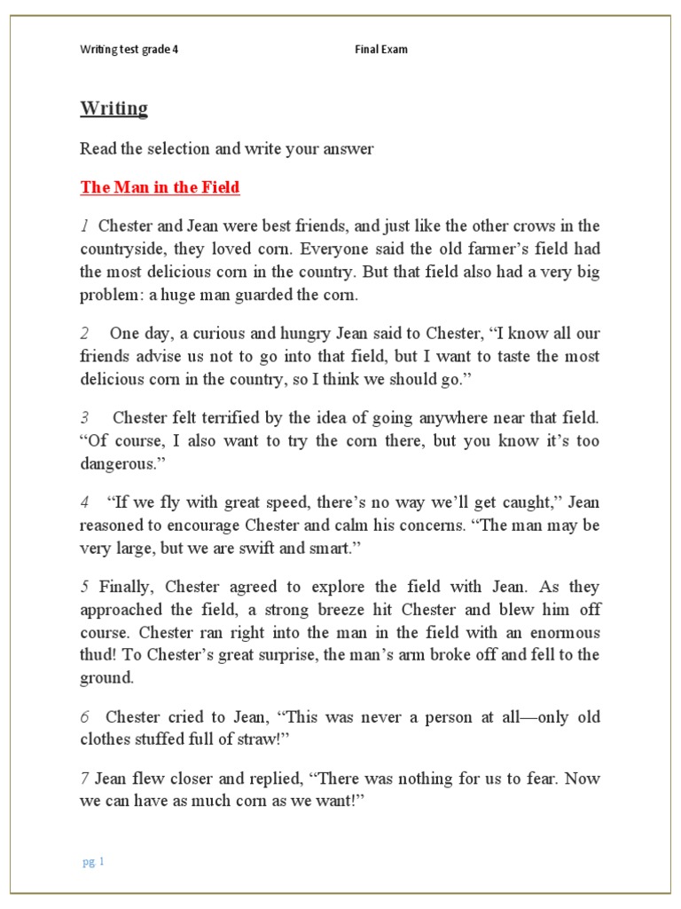 Writing: The Man in The Field | PDF