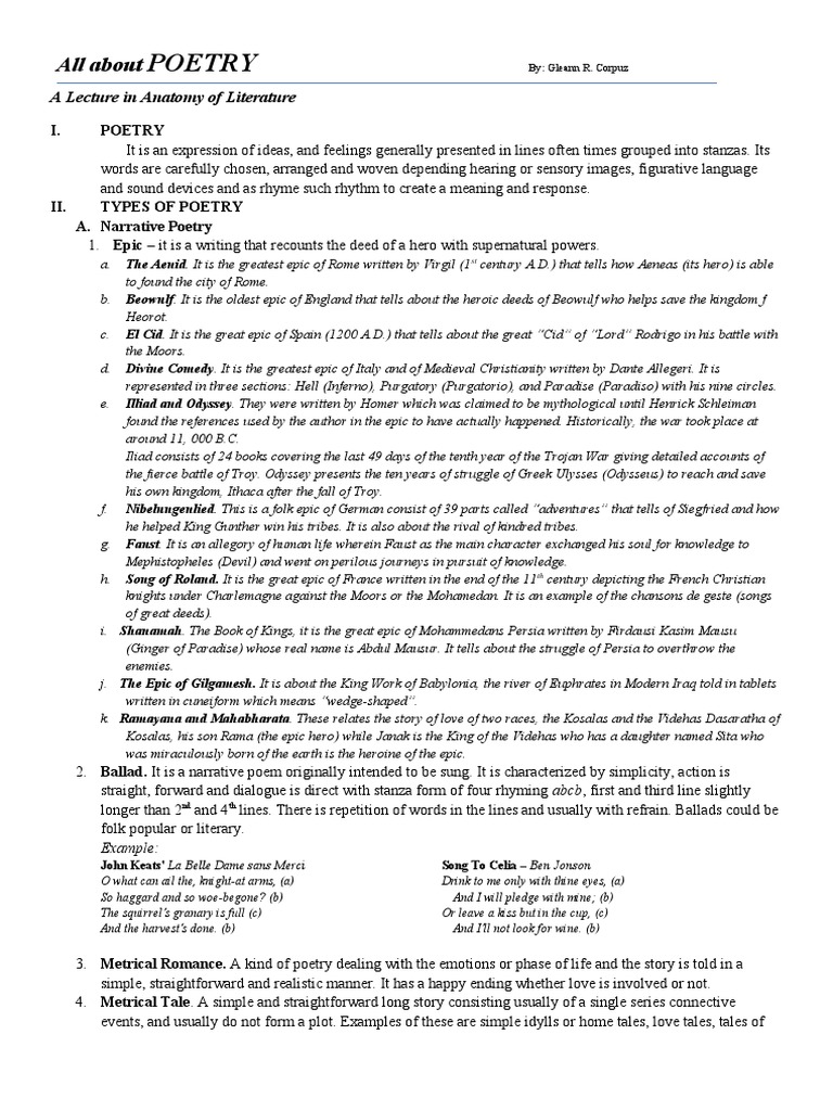 All About POETRY | PDF | Metre (Poetry) | Poetry