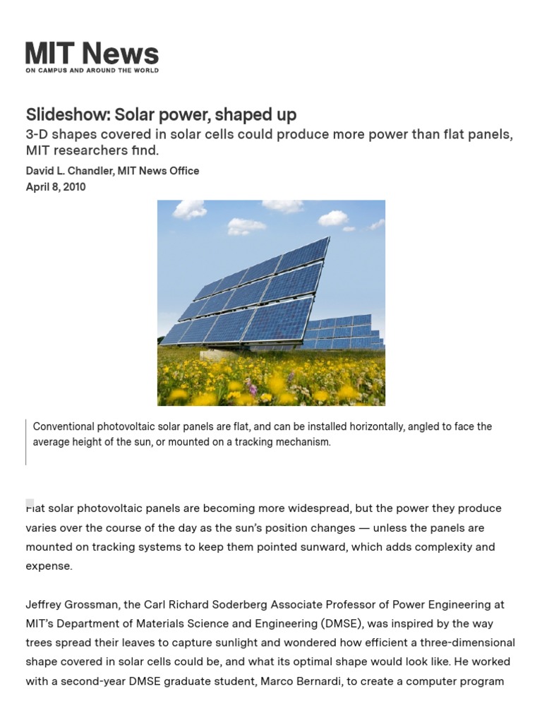 Slideshow - Solar Power, Shaped Up - MIT News - Massachusetts Institute ...
