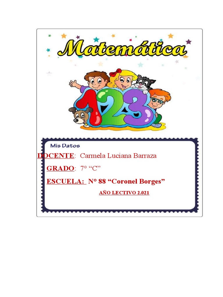 Caratula de Matematica | PDF