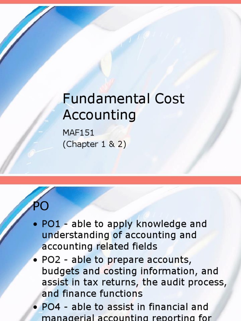 Chapter 1 & 2 Introduction To Cost Accounting | PDF | Cost | Accounting