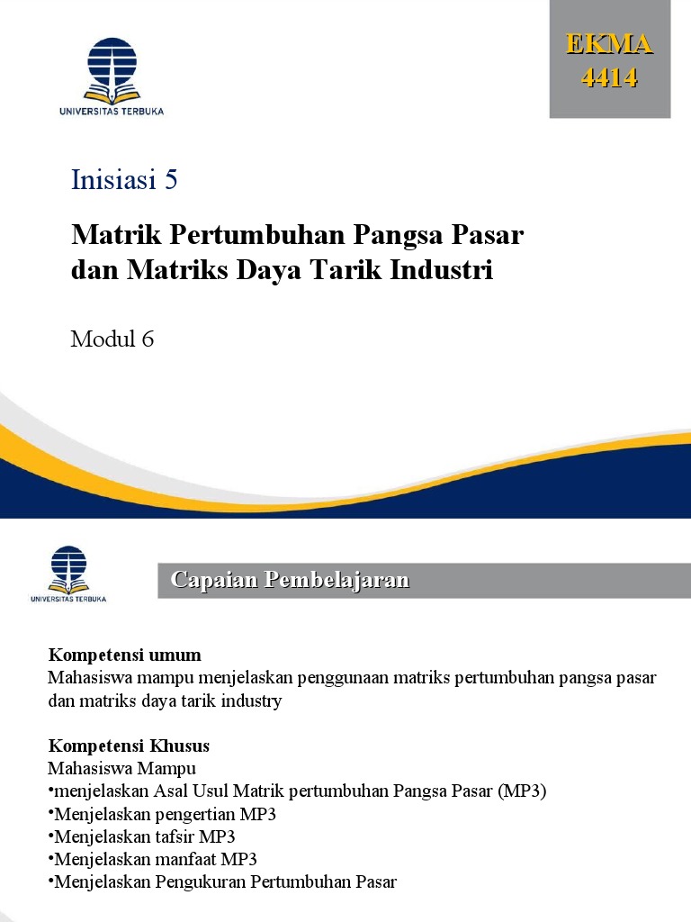 INISIASI 5 - Matrik Pertmbuhan Pangsa Pasar Dan Matriks Daya Tarik ...