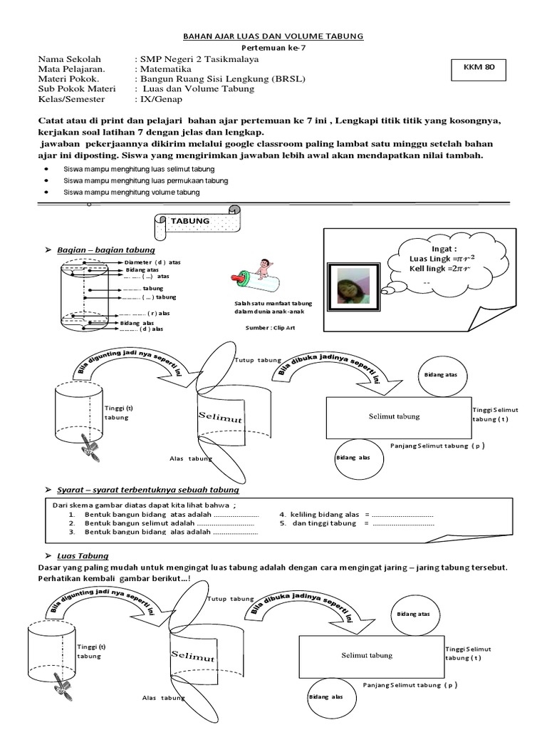 Luas Dan Vulume Tabung | PDF