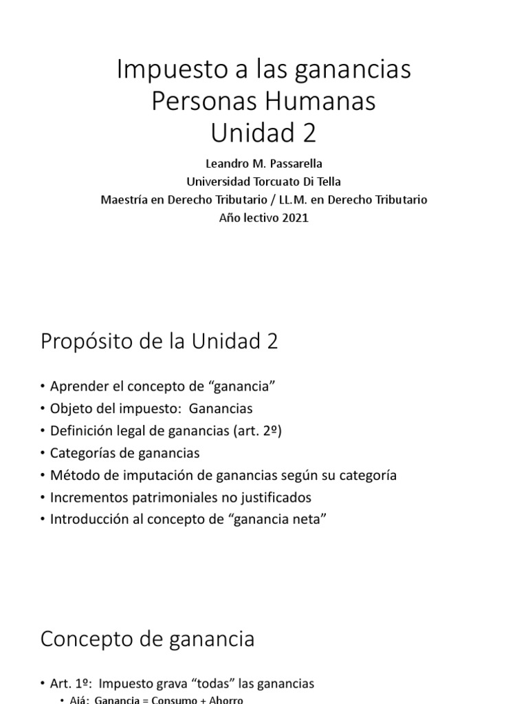 Resumen Impuesto A Las Ganancias Master Di Tella Pdf Devengo 1900