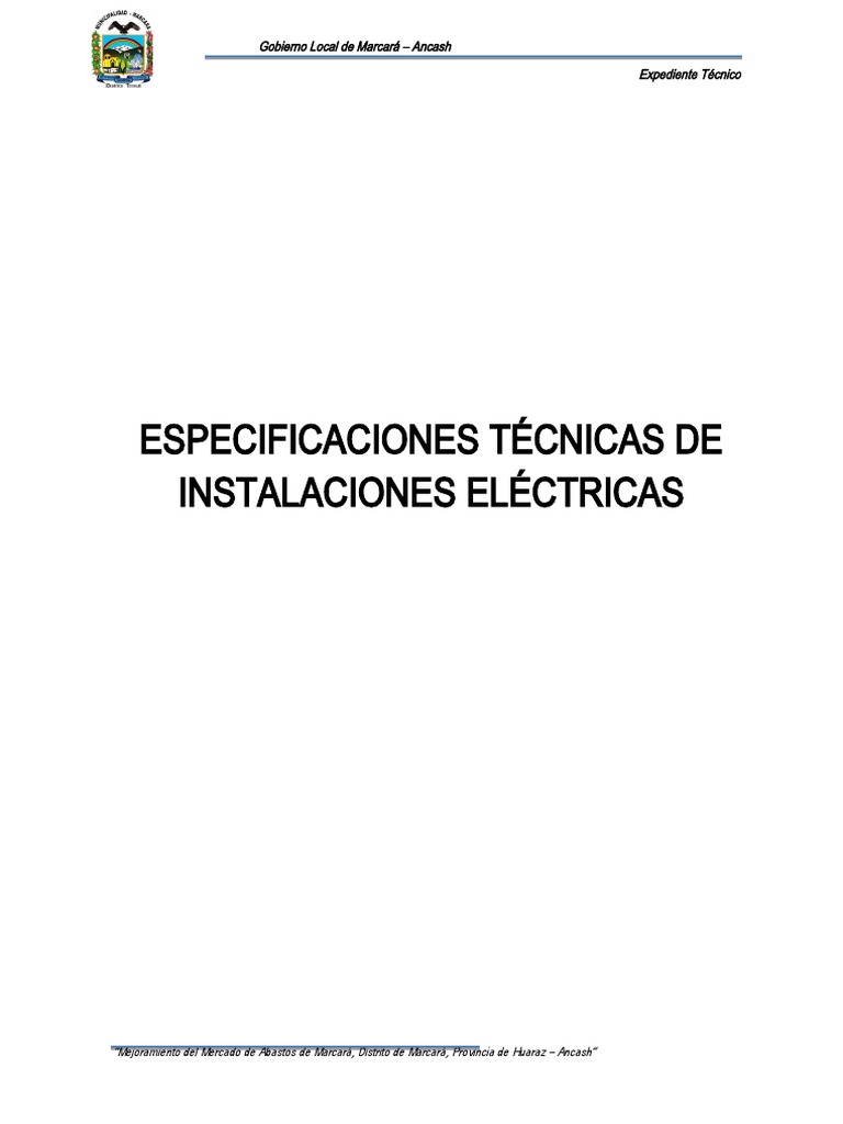 Especificaciones Técnicas - Instalaciones Eléctricas | PDF | Cobre | Electricidad