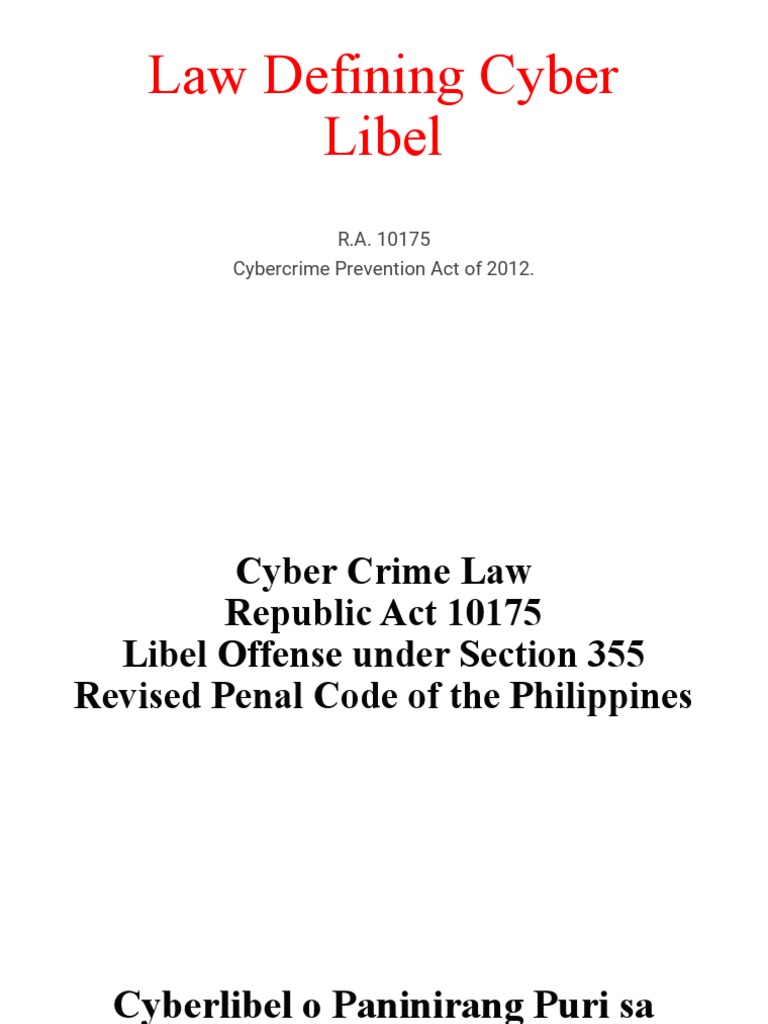 Law Defining Cyber Libel | PDF | Defamation | Policy