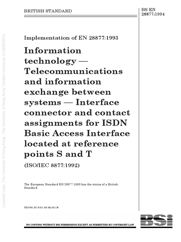 (1992) ISO IEC 8877 (2nd Edn) | PDF | Electrical Connector ...