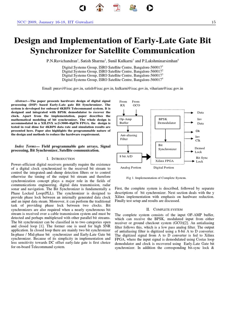 Design and Implementation of Early-Late Gate Bit Synchronizer For ...