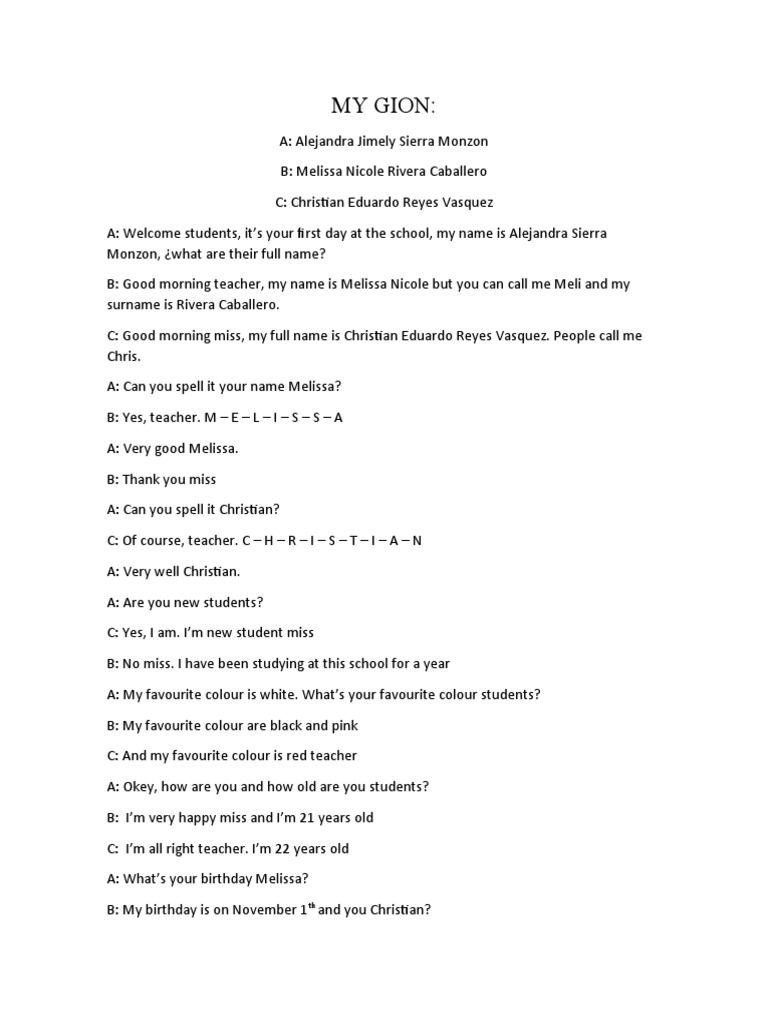 Getting to Know the Students: A Dialogue Between a Teacher and Her New ...