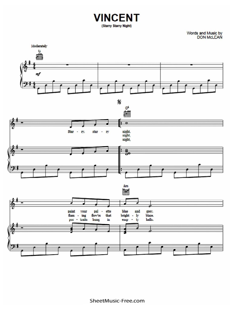 Don McLean - Vincent Starry Starry Night | PDF
