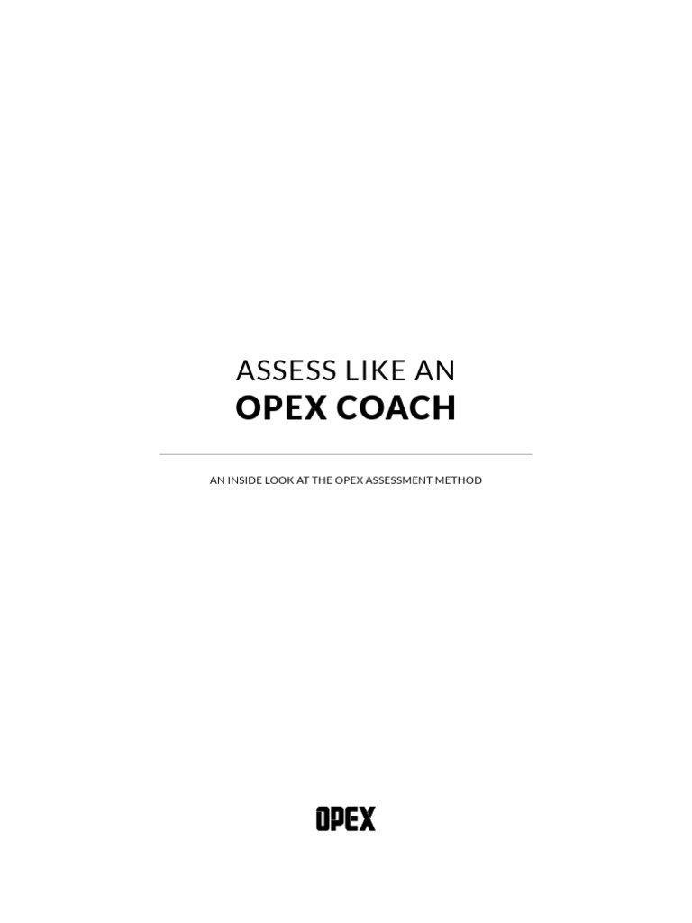 OPEX Assessment for Coaches | PDF | Educational Assessment | Design