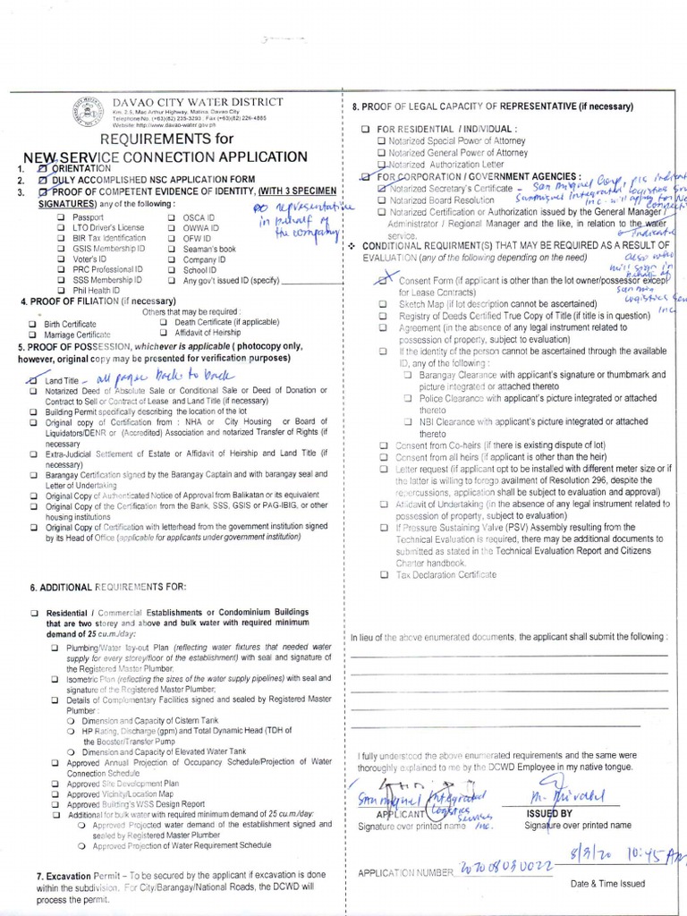 Water Service Application | PDF