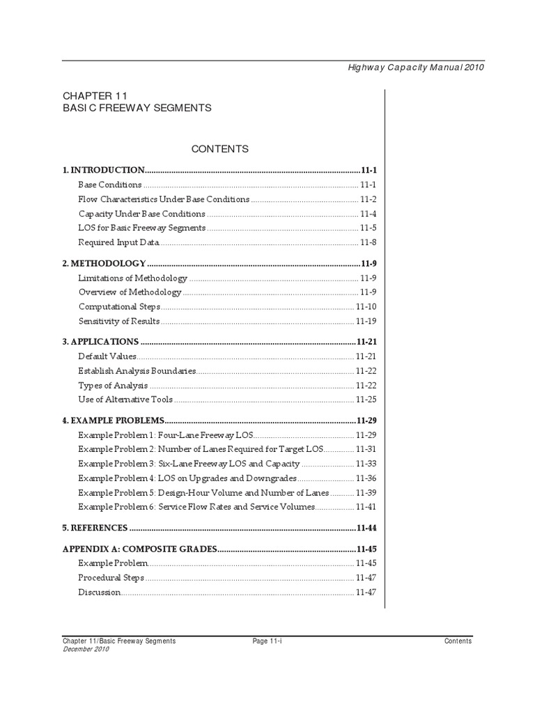 Analyzing Capacity and Level of Service for Basic Freeway Segments ...