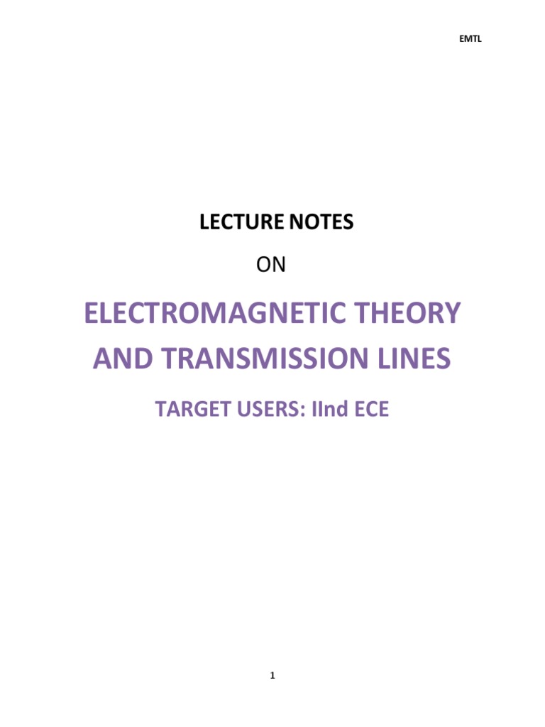 Emtl e Notes | PDF | Electromagnetism | Electronics