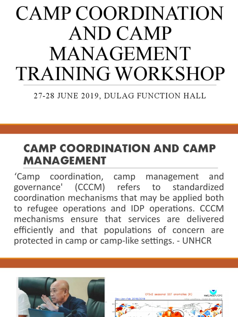 Camp Coordination and Camp Management Training Workshop (Autosaved ...