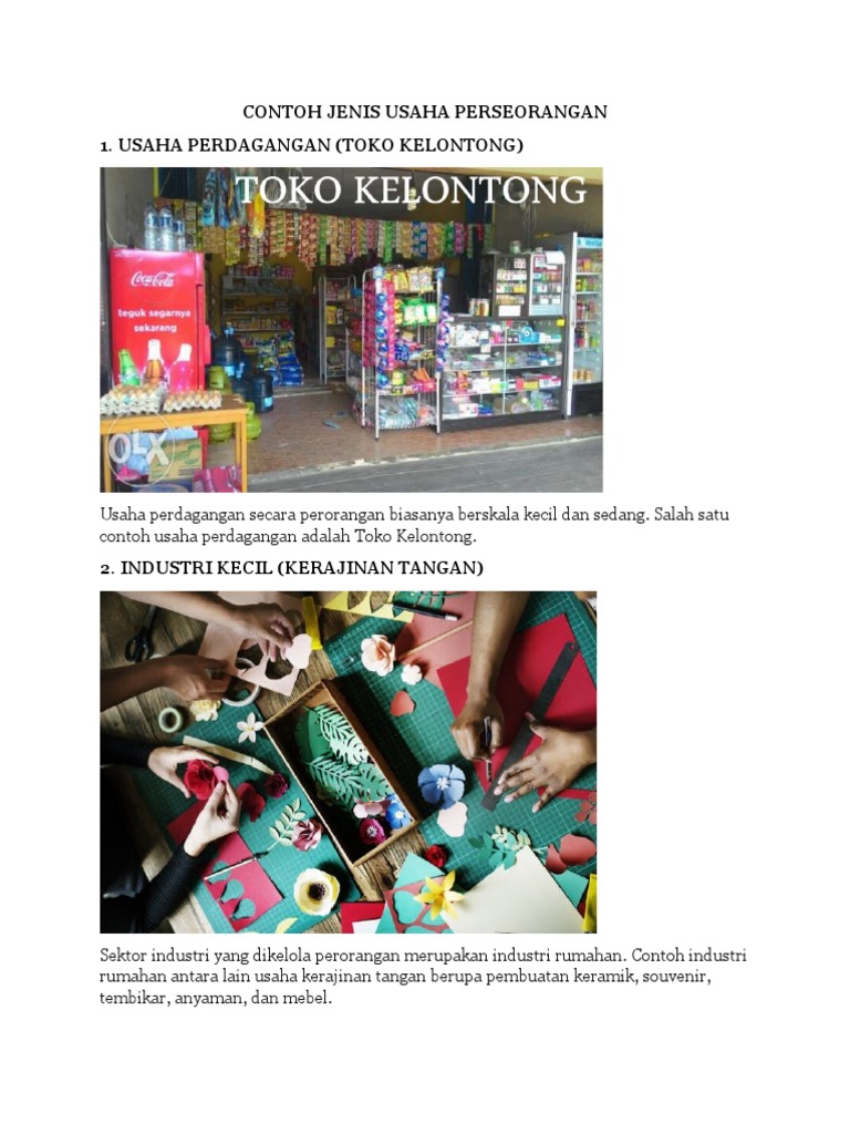 Contoh Jenis Usaha Perseorangan | PDF