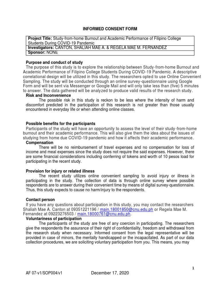 4 Icf | PDF | Consent | Privacy