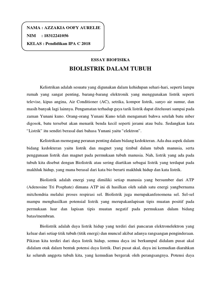 Biofisika - Biolistrik Pada Tubuh | PDF